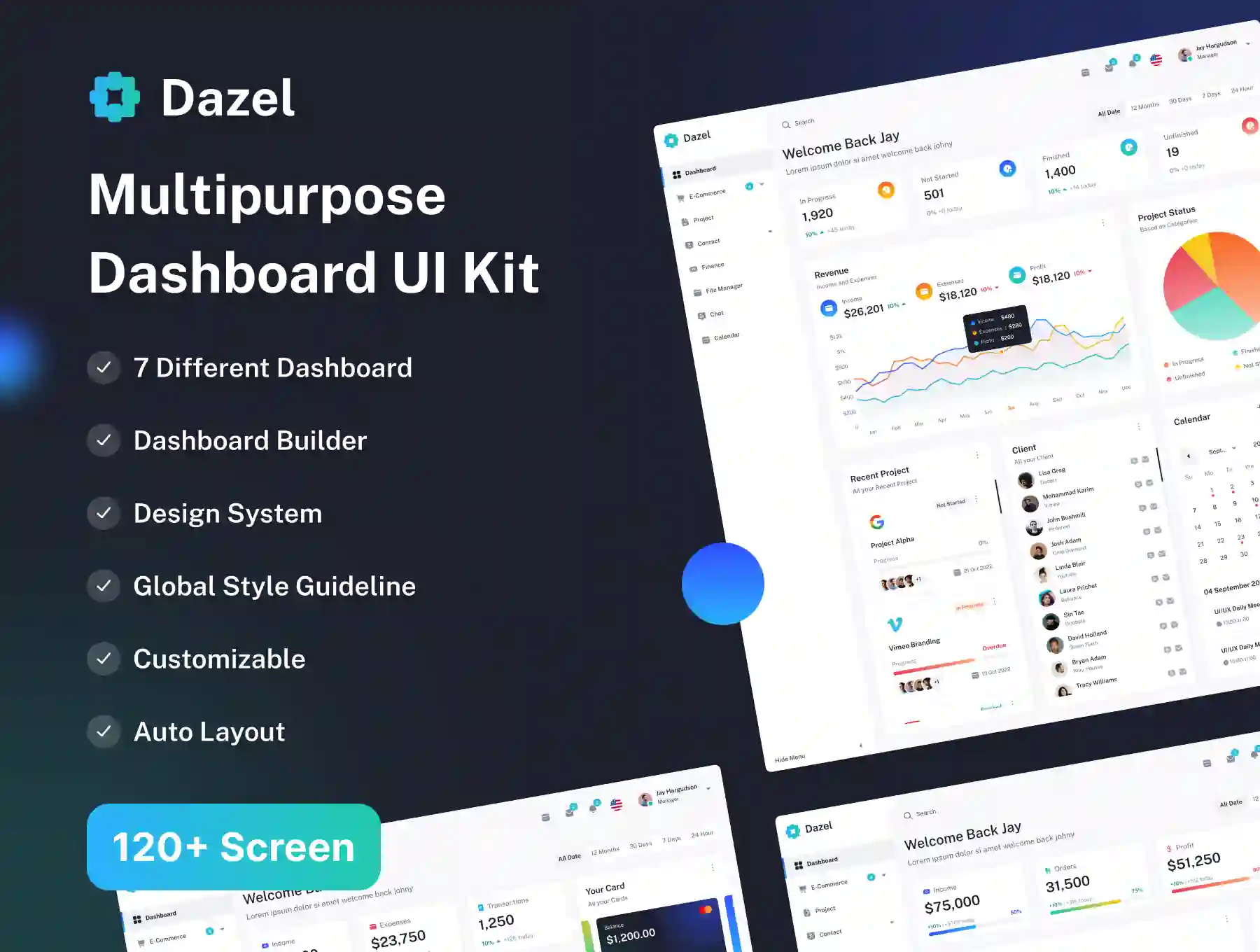 Dazel Dashboard UI Kit UI Kits — UI Custom
