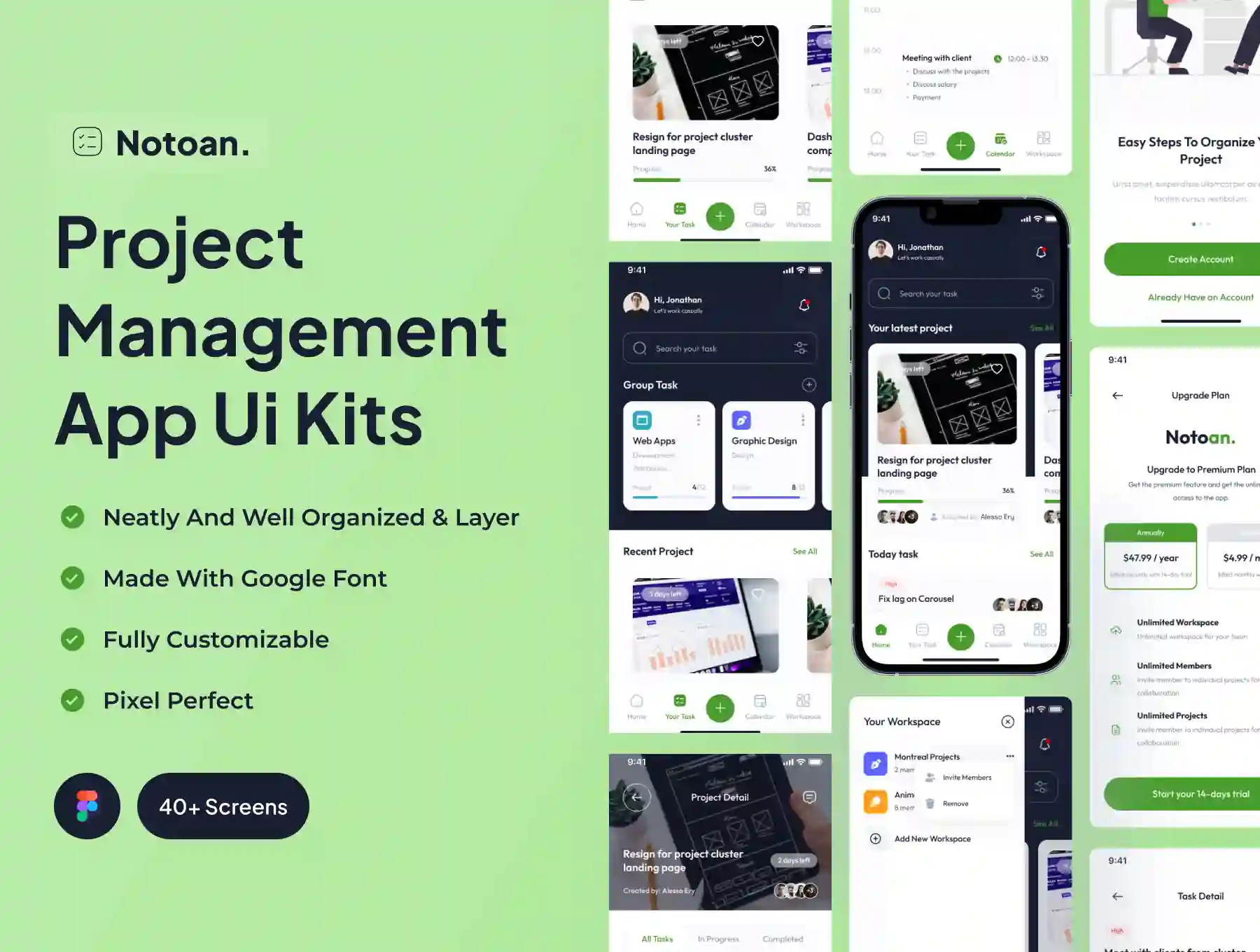 Notoan - Project Management App Ui Kits UI Kits — UI Custom