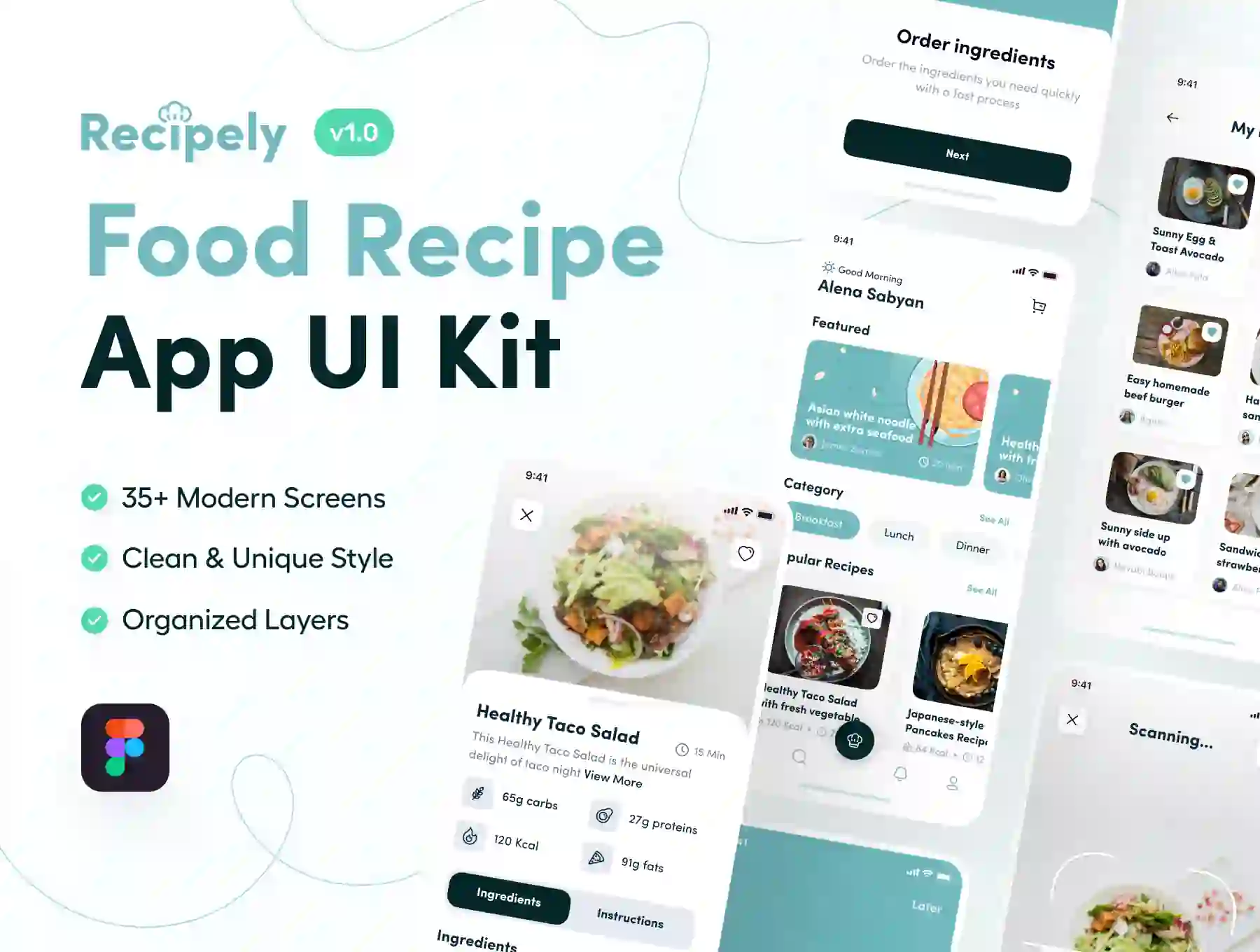 Recipely - Food Recipe App UI Kits UI Kits — UI Custom Recipely - Food Recipe App UI Kits UI Kits — UI Custom