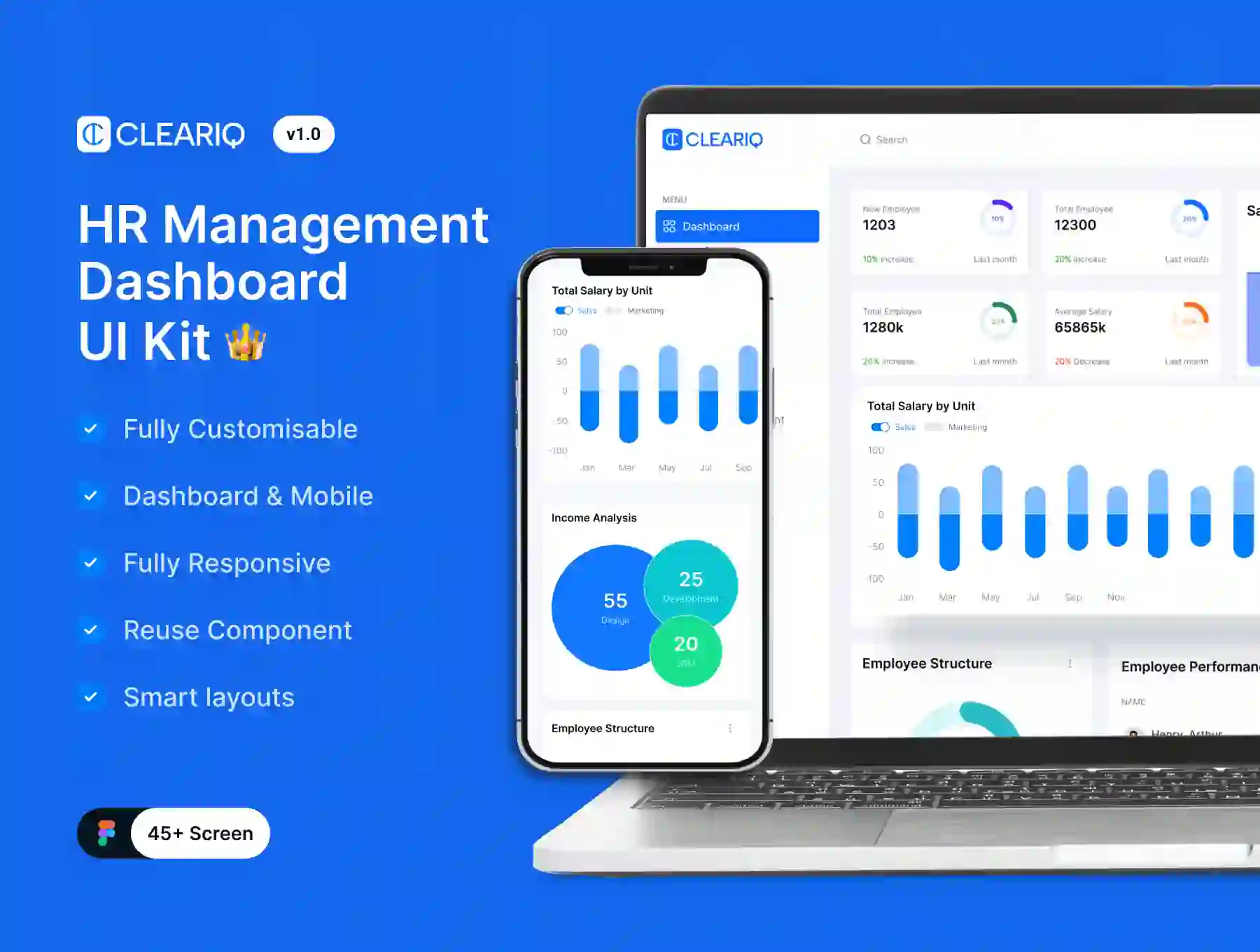 CLEARIQ - HR Management Dashboard UI KIT UI Kits — UI Custom