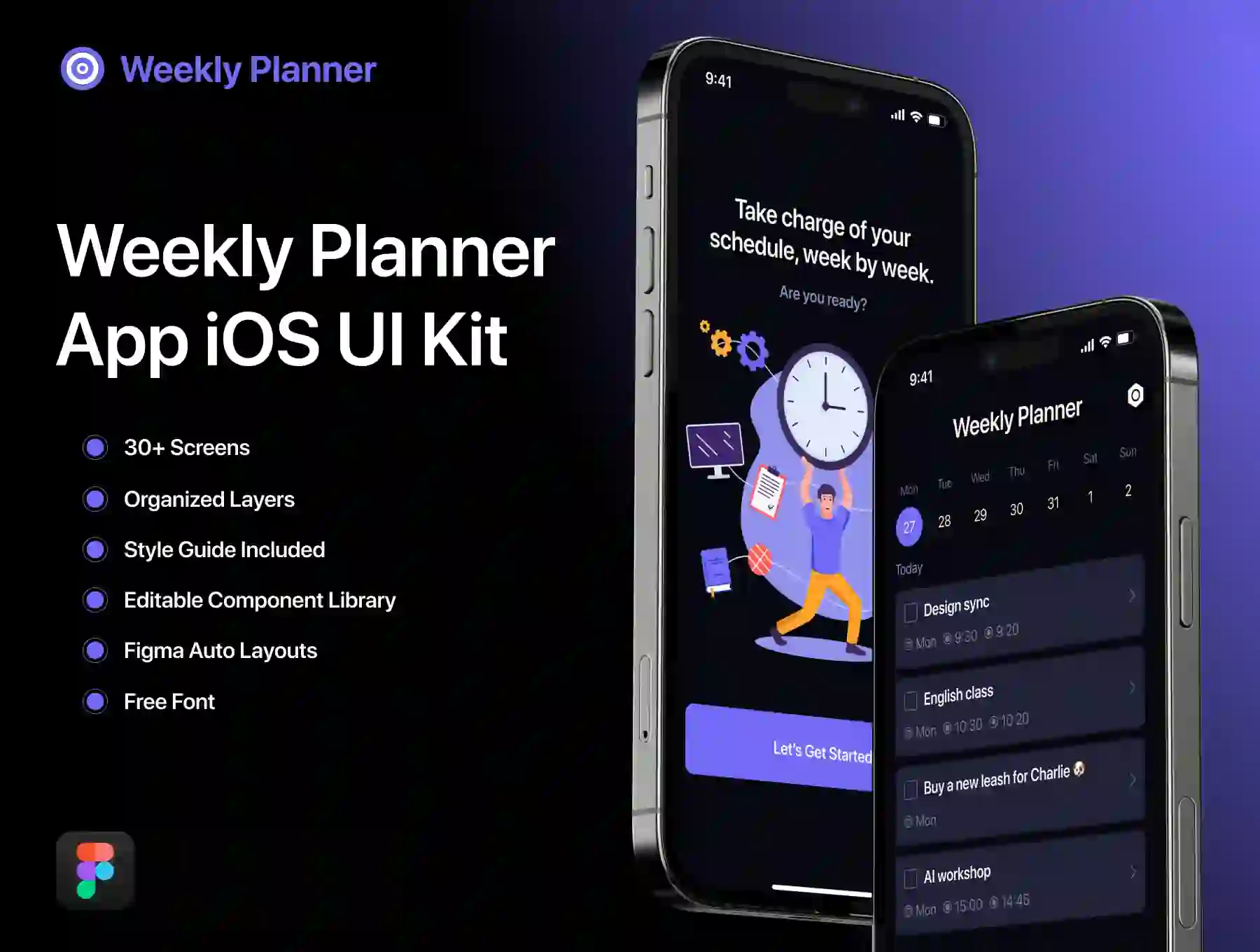 Weekly Planner App UI Kit UI Kits — UI Custom Weekly Planner App UI Kit UI Kits — UI Custom