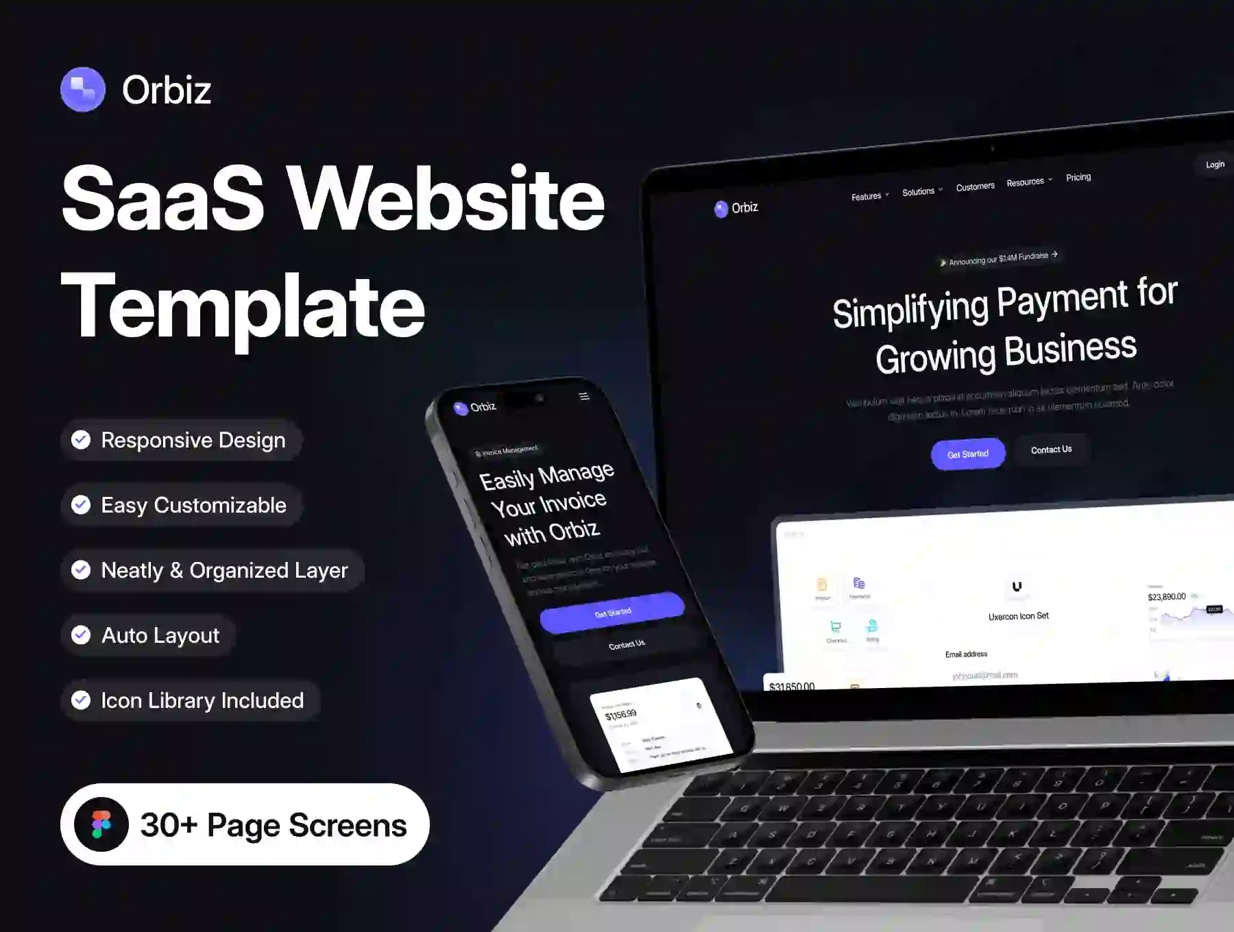 Orbiz - SaaS - Website Template UI Kit UI Kits — UI Custom Orbiz - SaaS - Website Template UI Kit UI Kits — UI Custom
