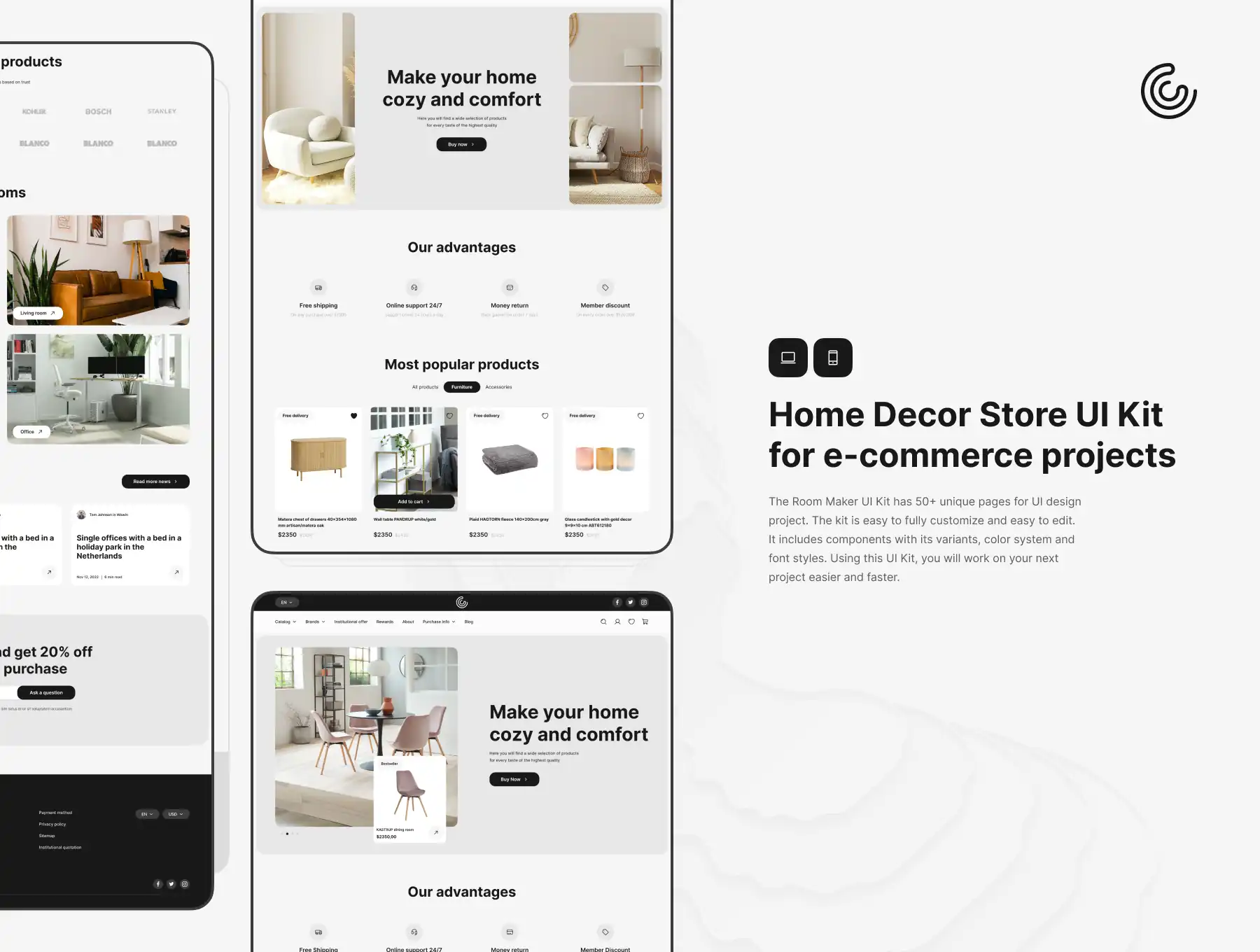 Home Decor Store UI Kits — UI Custom